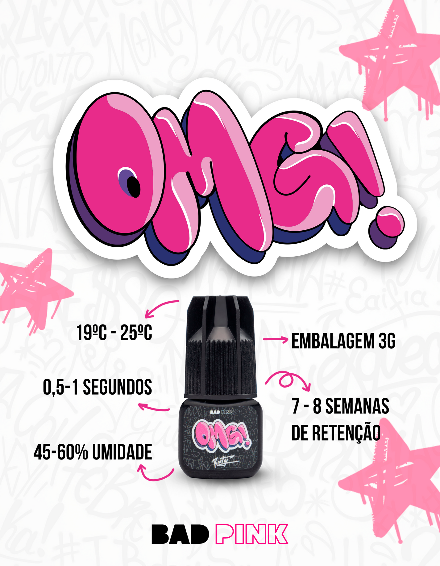 Cola Adesivo BAD PINK - OMG - by Ruty Guerino – João Da Beleza